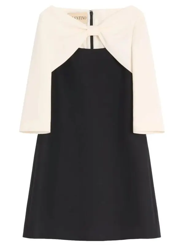 Valentino Garavani Short Couture Crepe Dress With Bow - Black