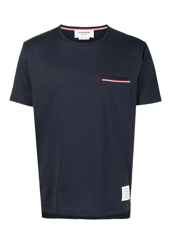 Thom Browne Jersey Cotton Pocket T-shirt - Blue