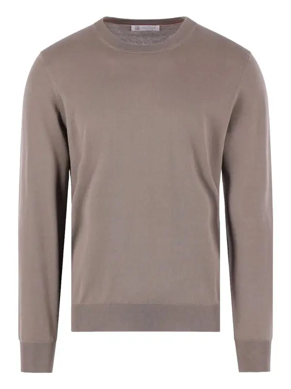 Brunello Cucinelli Lightweight Cotton Crewneck Sweater - Brown