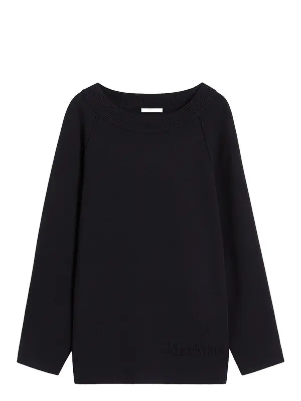 Max Mara Oversized Sweater In Viscose And Wool Yarn - Blue