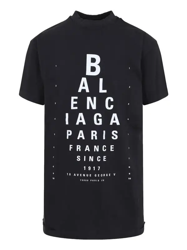 Balenciaga Optical Artwork Oversized T-shirt - Black