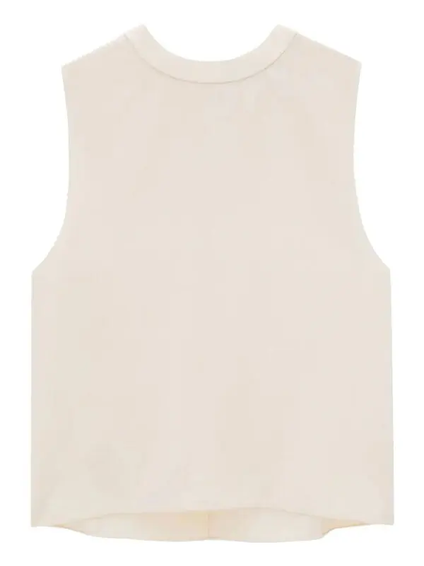 Saint Laurent Sleeveless Silk Tank Top - Nude & Neutrals