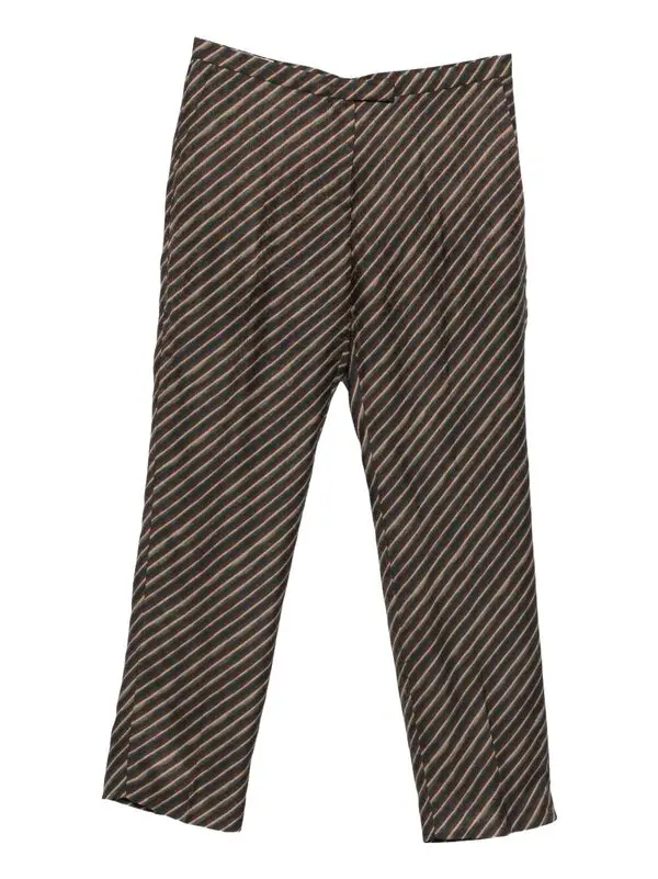Dries Van Noten Palola Striped Wool Pants - Green