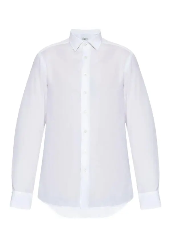 Etro Jacquard Cotton Shirt With Geckos - White