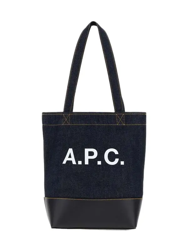 A.p.c. Axel Small Leather Tote - Blue