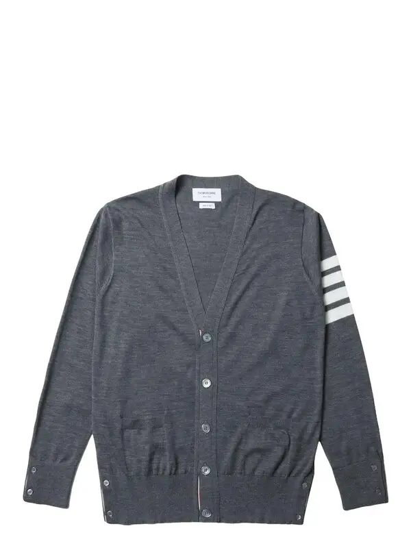 Thom Browne Classic 4-bar Wool Cardigan - Grey