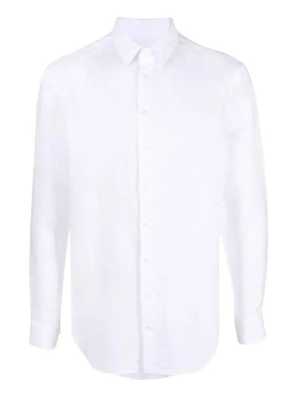 Giorgio Armani Regular Fit Linen Shirt - White
