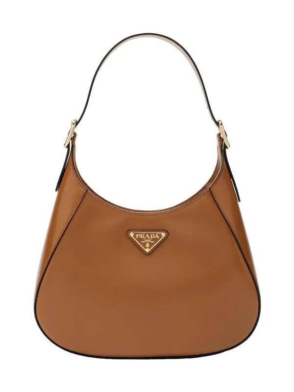 Prada Leather Hobo Bag - Brown