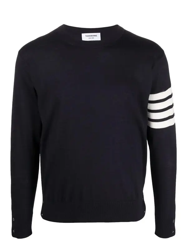 Thom Browne 4-bar Merino Wool Pullover - Blue