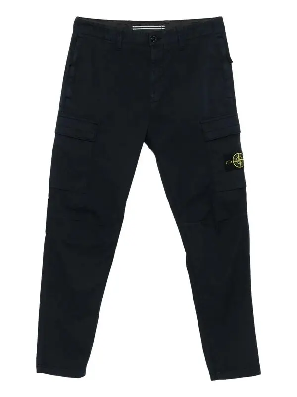 Stone Island Stretch Cotton Twill Cargo Pants - Blue