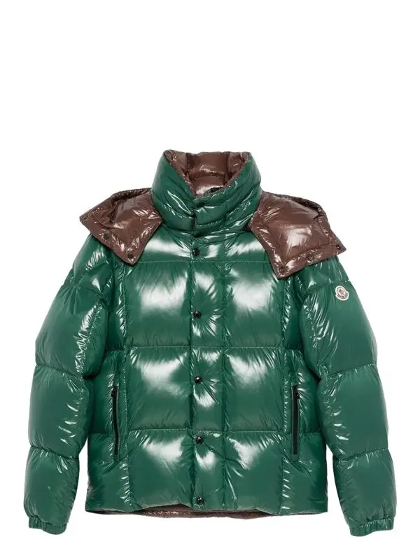 Moncler Parana Short Down Jacket With Hood - Green