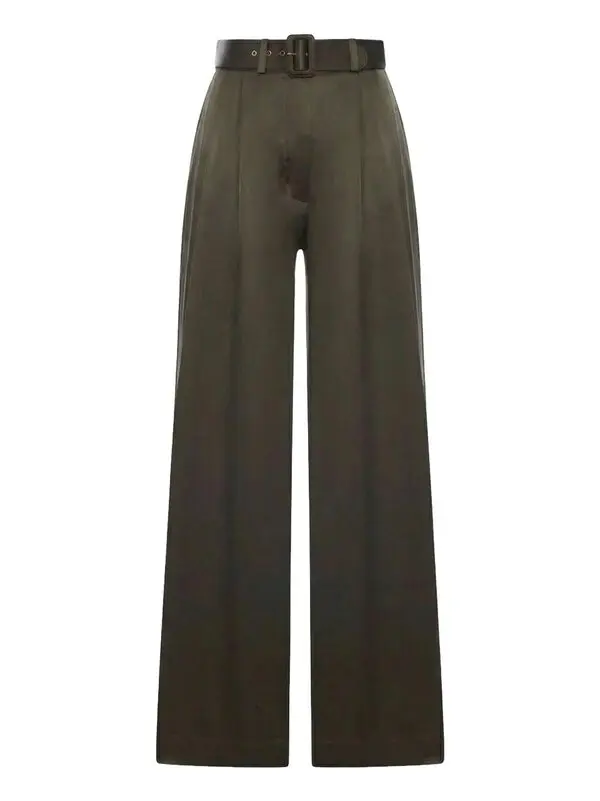 Zimmermann Silk Pleated Pants - Green