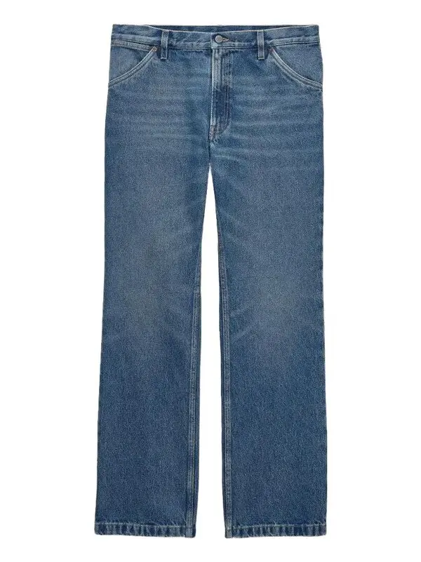 Prada Washed Denim Jeans With Regular Waist And Tight Fit - Blue
