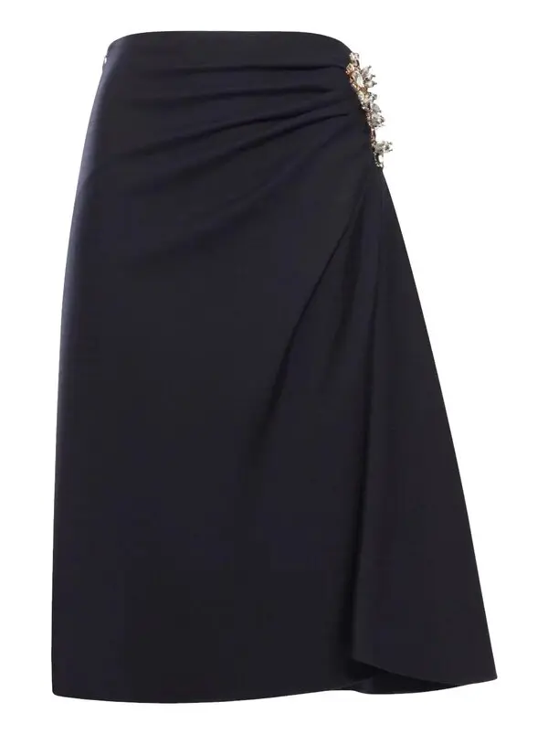 Dries Van Noten Sovora Midi Skirt With Jewel Detail - Blue