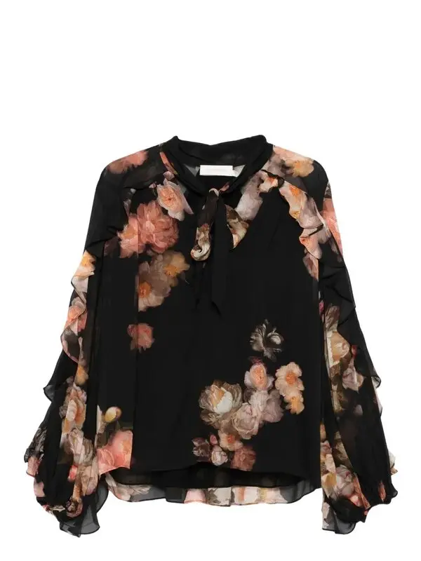 Zimmermann Hypnotic Ruffle Blouse - Black