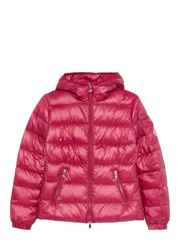 Moncler Short Glesse Down Hooded Jacket - Red
