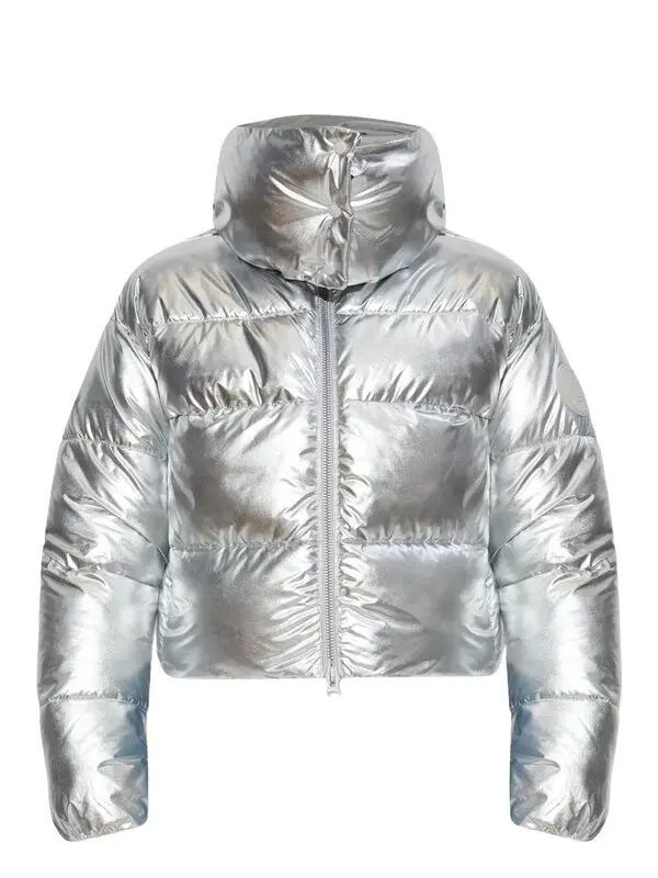 SAVE THE DUCK Giselle Short Puffer With Shiny Finish - Metallic