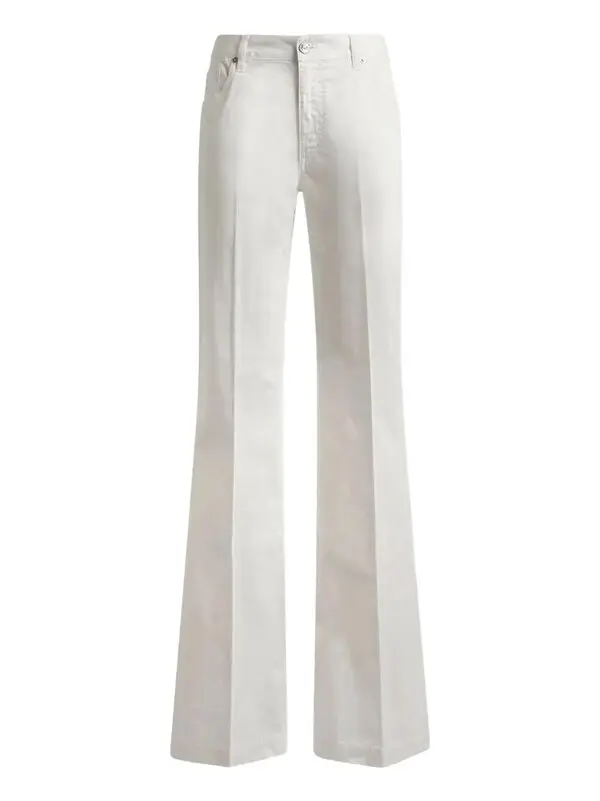 Etro Flared Jeans With Pegasus Embroidery - White