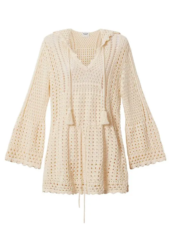 MARANT ETOILE Zelnie Crochet Knit Mini Dress - Ecru