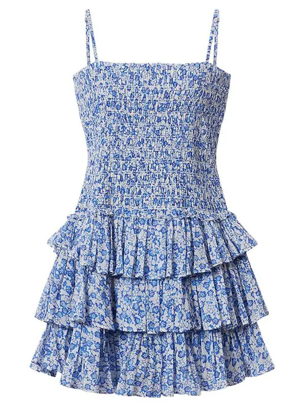 MARANT ETOILE Elodie Short Floral Dress - Blue