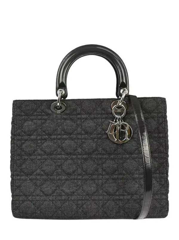 Dior 2000 Lady Cannage Tote Bag - Black