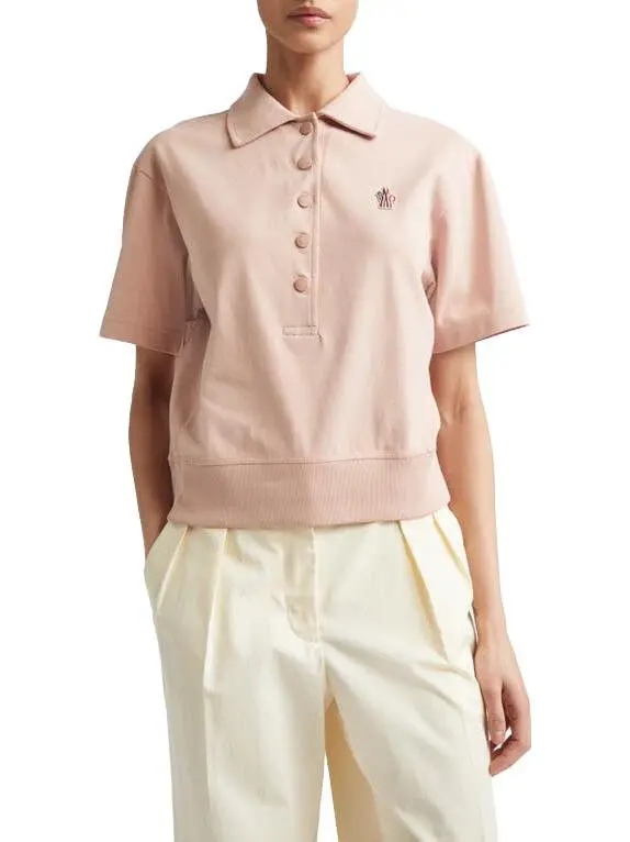 Moncler Reflective Logo Patch Polo - Misty Rose