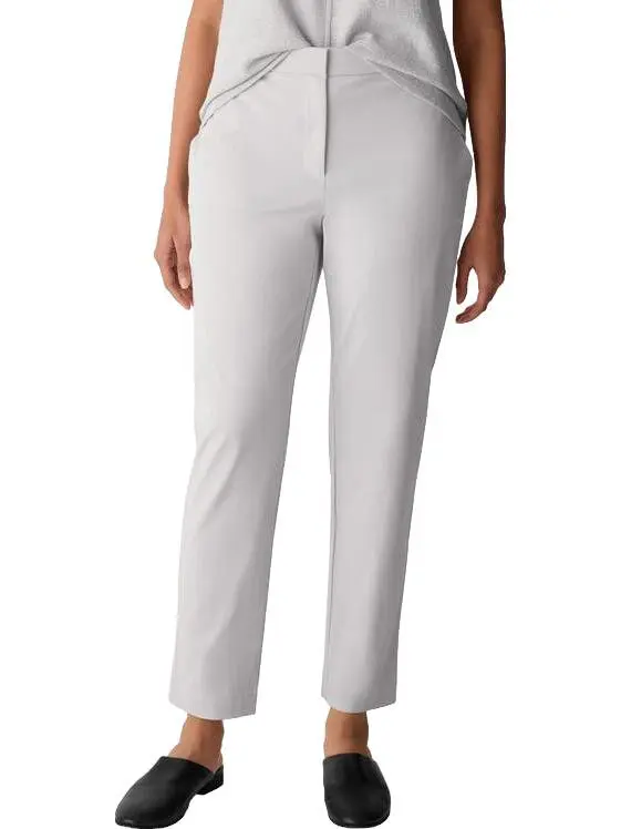 Eileen Fisher High Waist Slim Fit Ankle Pants - Chalk