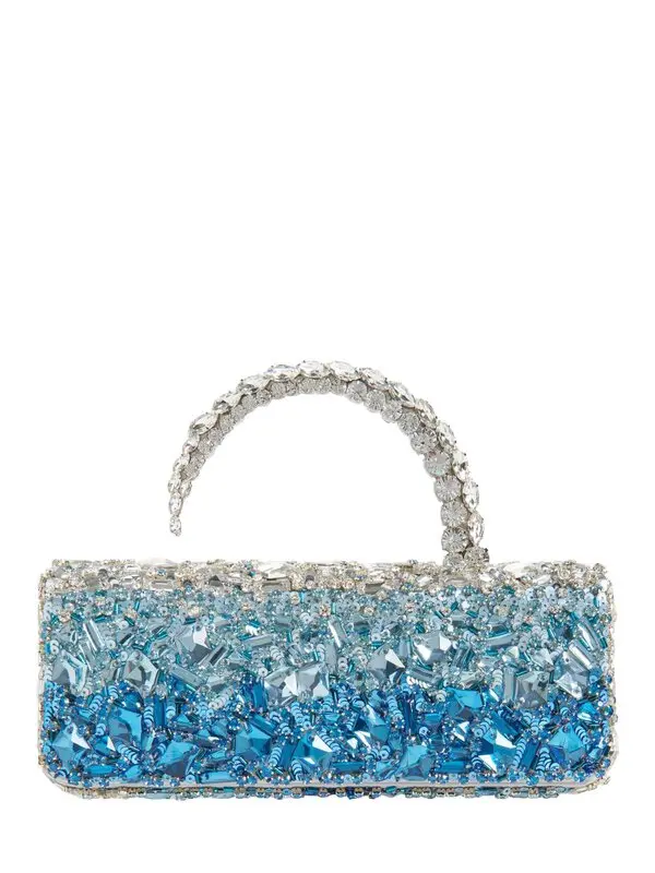 L’ALINGI Malika Embellished Satin Clutch - Blue