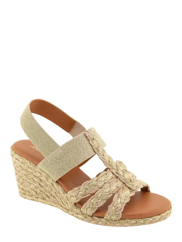 Andre Assous Maria Wedge Sandal - Platino Natural