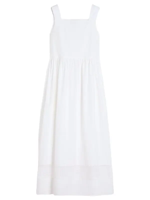 Max Mara Cotton-poplin Sleeveless Dress - White