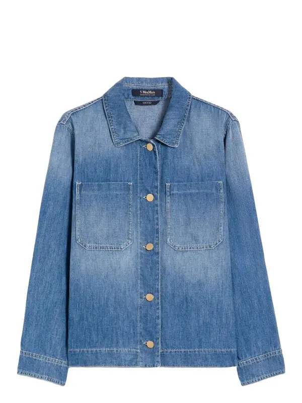 Max Mara Cotton And Linen Denim Jacket - Navy
