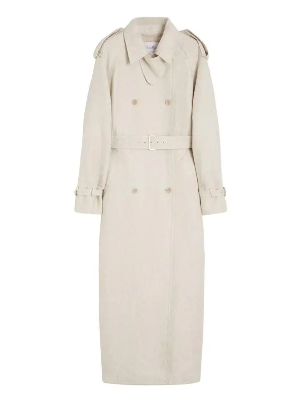 Max Mara Pure Linen Drill Duster Coat - Sand