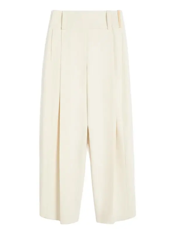 Max Mara Wide-fit Stretch Viscose Trousers - Ivory