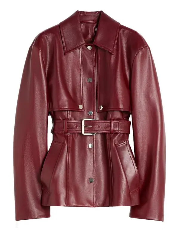 Max Mara Nappa Leather Two-piece Jacket - Bordeaux