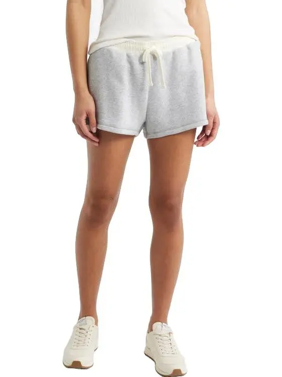 Rag & Bone Mixed Media Terry Drawstring Shorts - Heather Grey