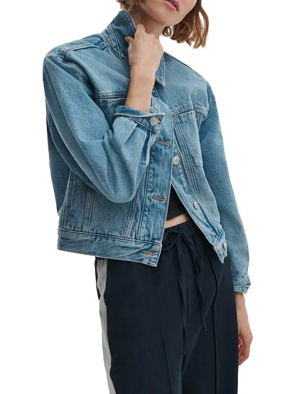 Rag & Bone Marie Denim Trucker Jacket - Everglade