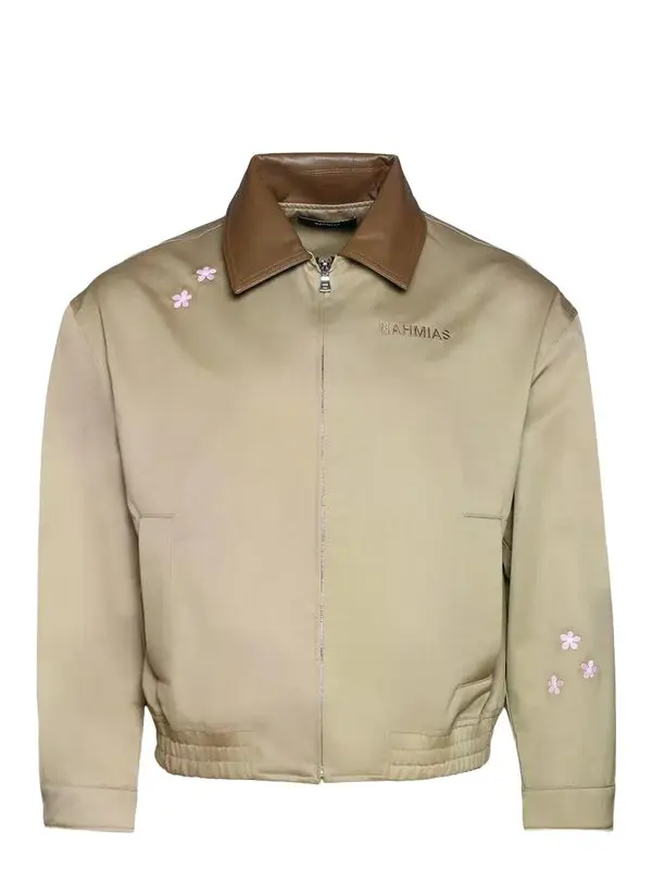 NAHMIAS Flower-embroidered Bomber Jacket - Neutrals
