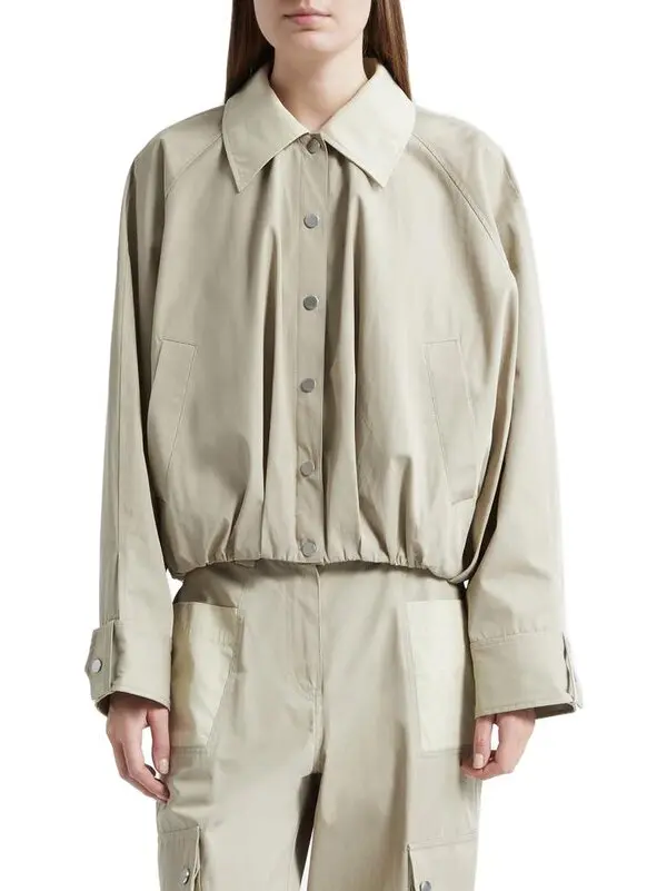3.1 Phillip Lim Snap-front Cotton Blouson Bomber Jacket - Khaki-birch