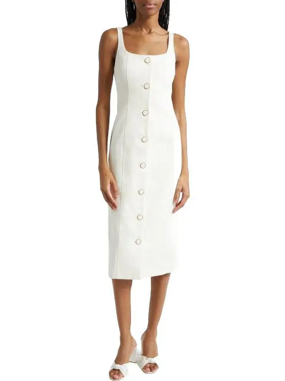 Veronica Beard Liana Stretch Cotton Dress - Dove