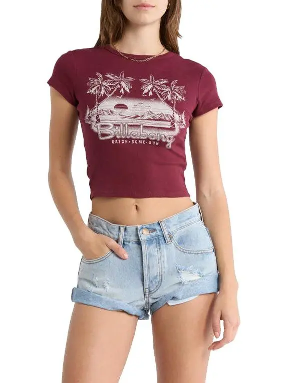 BILLABONG Graphic Baby Tee - Red Dahlia