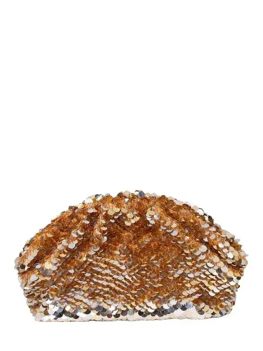Rafe New York Aya Sequined Frame Clutch - Gold/silver