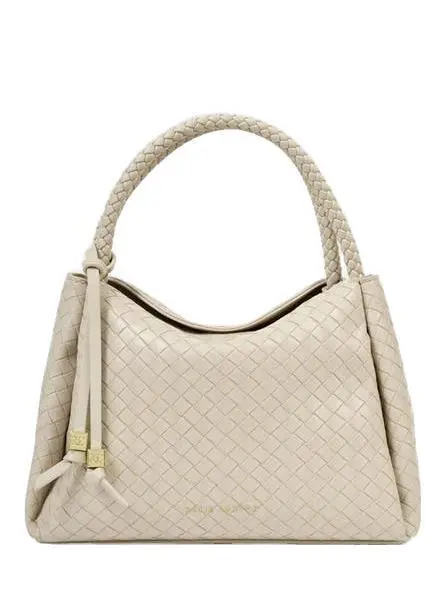 KATIE LOXTON Nova Woven Texture Top Handle Bag - Off White