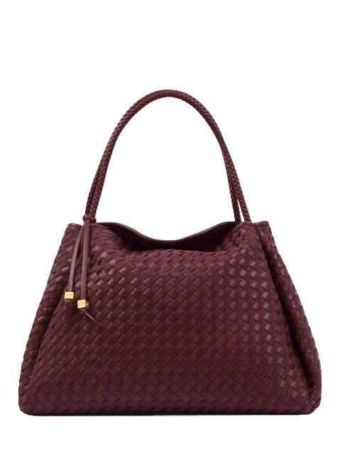 KATIE LOXTON Nova Large Woven Shoulder Bag - Cherry
