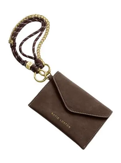 KATIE LOXTON Cord Wallet - Bitter Chocolate Suedette