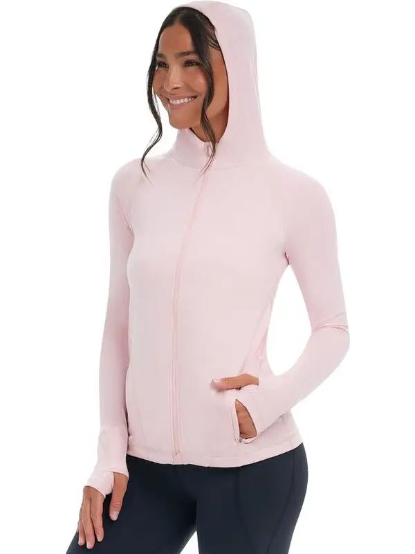 BLOQUV Full Zip Hoodie Jacket - Tickle Me Pink