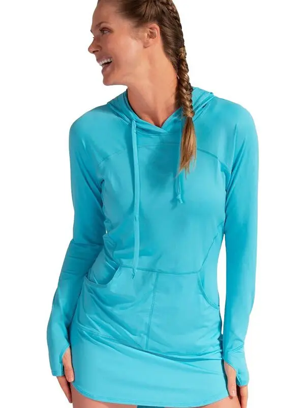 BLOQUV Hoodie Dress Relaxed - Light Turquoise