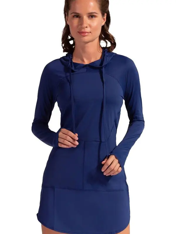 BLOQUV Hoodie Dress Relaxed - Navy