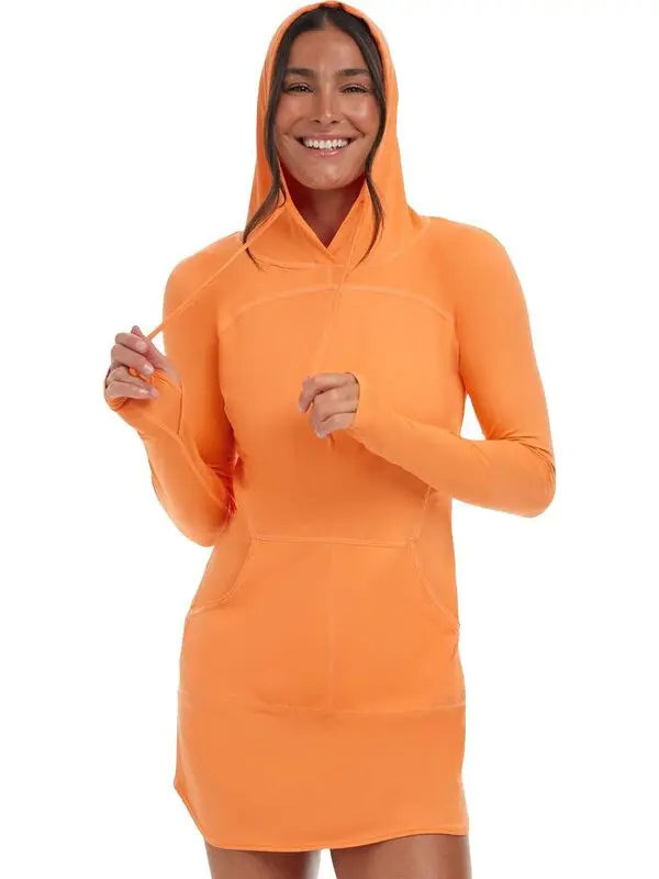 BLOQUV Hoodie Dress Relaxed - Tangerine