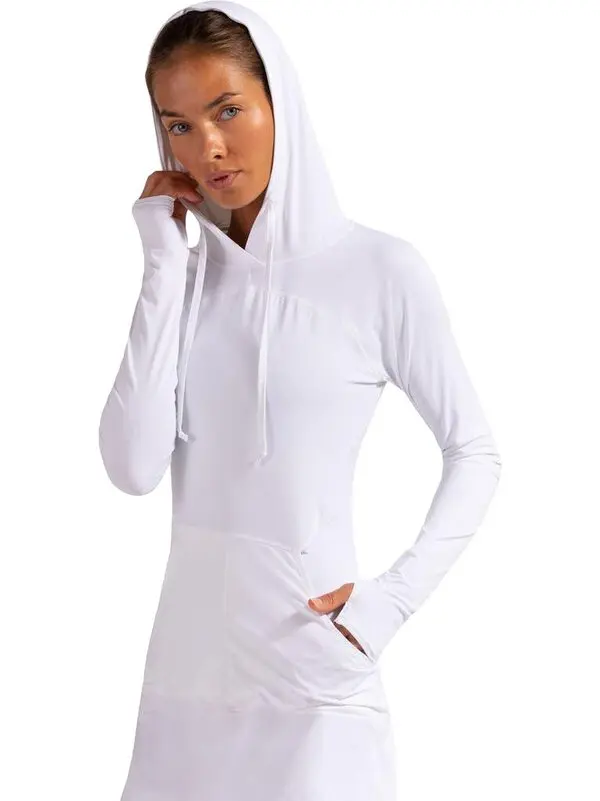 BLOQUV Hoodie Dress Relaxed - White