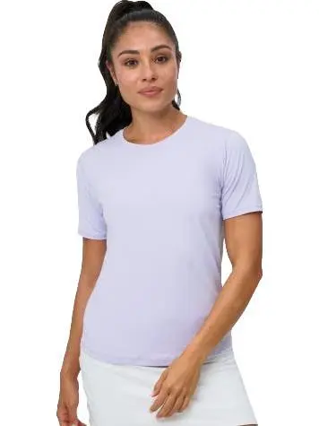 BLOQUV Short Sleeve Relaxed Crew Shirt - Lavender